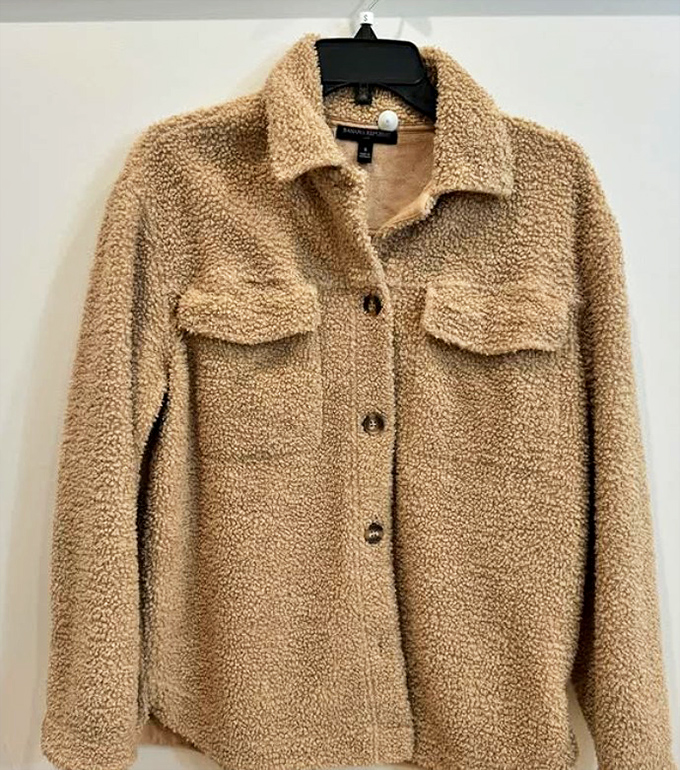 The teddy jacket that promises to make winter bearable again. Cozy luxury that leaves room in your budget for actual teddy bears.