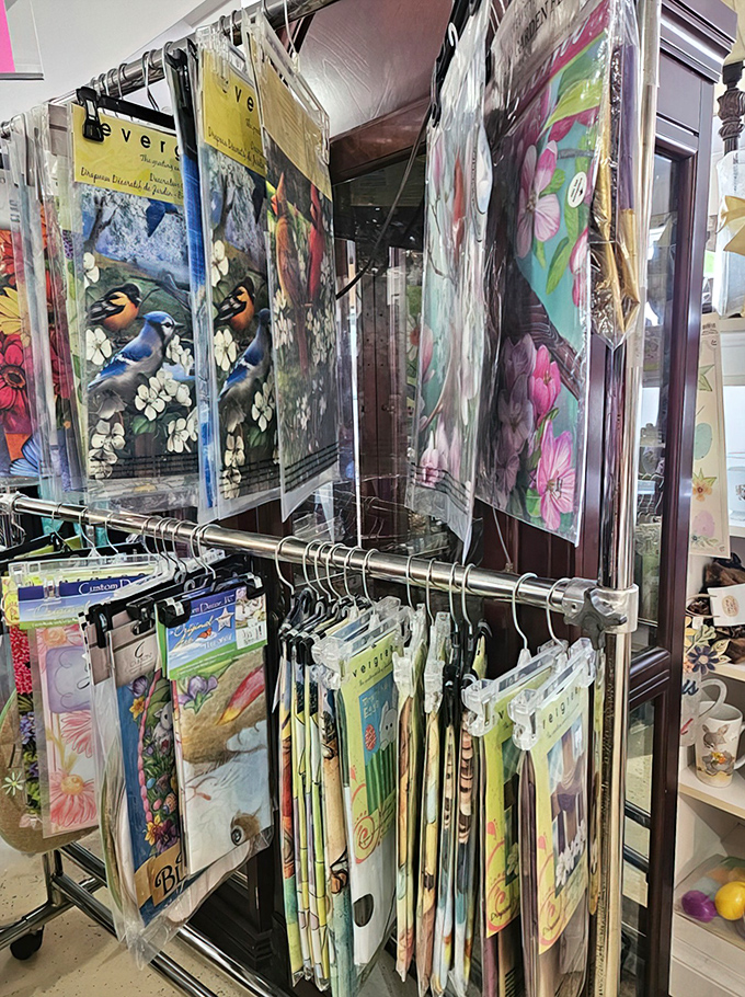 Garden flags and seasonal banners bring color to any home. One person's "that doesn't match my decor" becomes another's perfect accent.