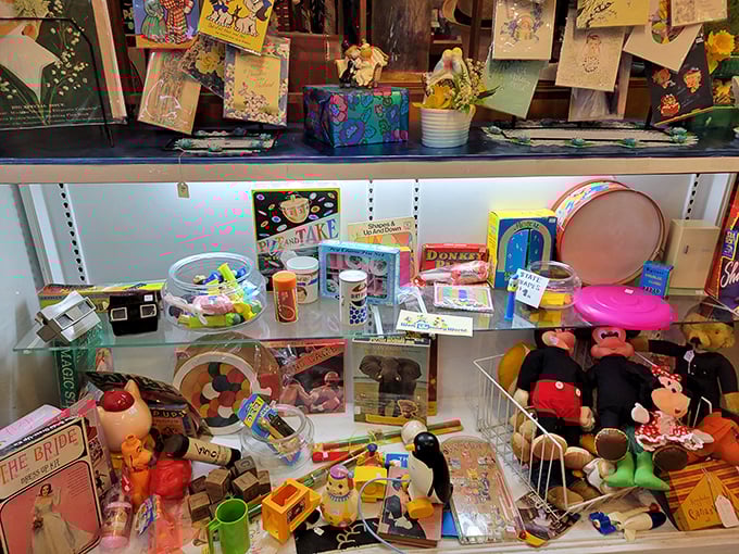 Childhood memories behind glass &ndash; these toys don't need batteries, just imagination and the occasional adult willing to make swooshing sounds.