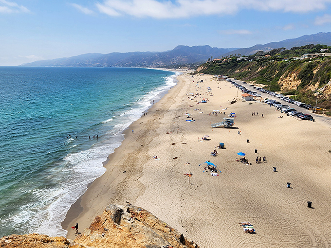 From this vantage point, you can almost see tomorrow. The vast expanse of beach below reminds us why Californians put up with earthquakes and traffic.