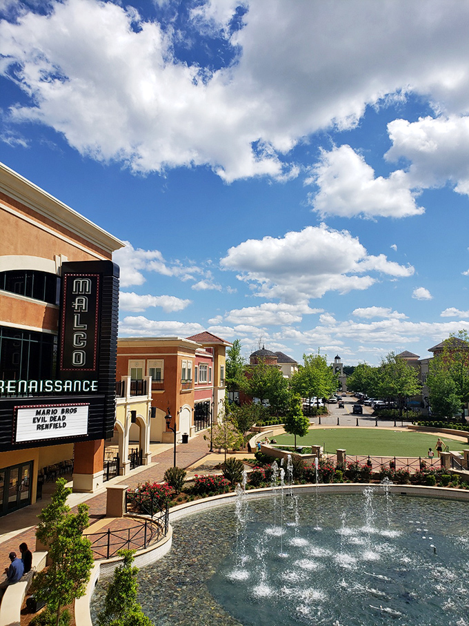 Beyond shopping, the adjacent entertainment district offers fountains, greenspace, and a movie theater for when your arms need a shopping bag break.