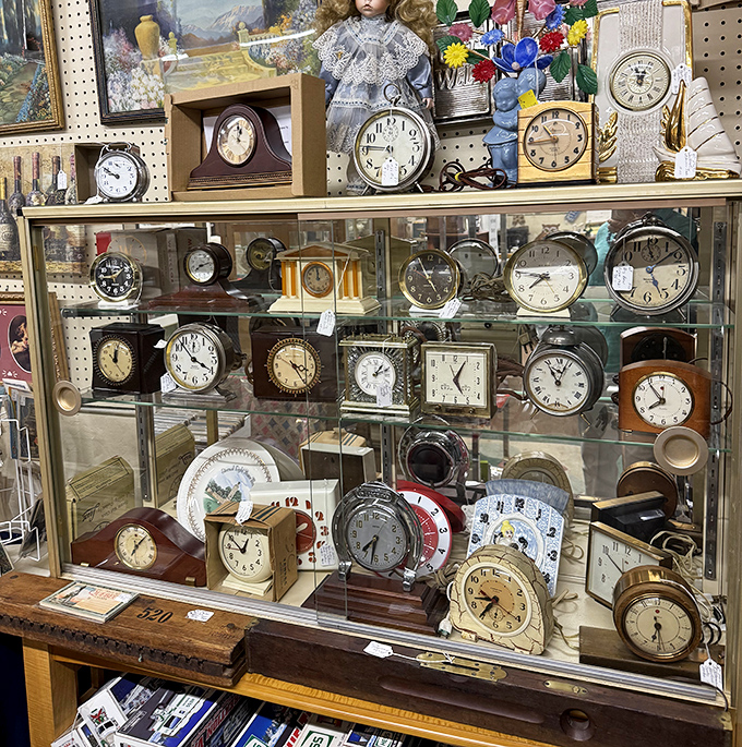Time literally stands still in this mesmerizing collection of vintage clocks, each one marking a different moment in history.
