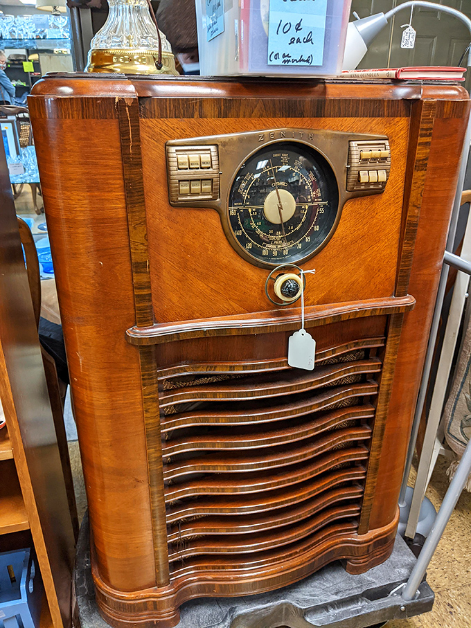 This vintage Zenith radio isn't just furniture; it's a time machine to when families gathered around to hear the evening news together.