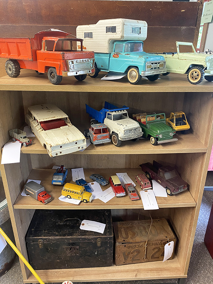 Toy trucks with their original patina &ndash; childhood treasures that survived playtime to become collectibles worth more than their original price tags.