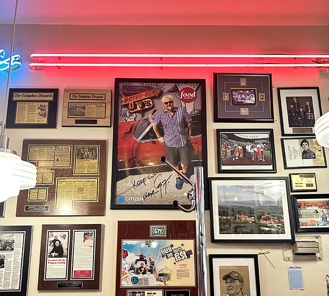 The wall of fame showcases famous visitors, newspaper clippings, and the kind of history that can't be manufactured by corporate restaurant chains.