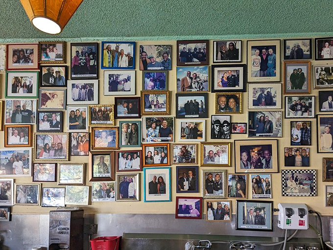 The wall of fame where everyone's a celebrity &ndash; because breaking bread together is the ultimate equalizer in Oakland.