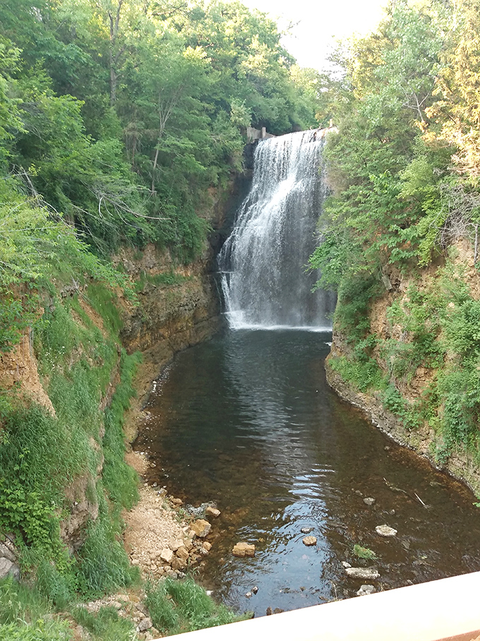 This isn't just falling water&mdash;it's the sound of stress washing away as gravity pulls the river over ancient limestone.