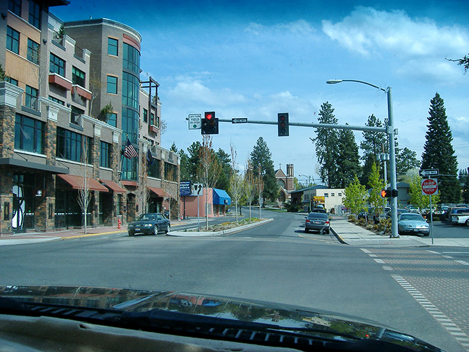 Bend's modern buildings blend seamlessly with mountain views, creating that perfect "wilderness with Wi-Fi" vibe Oregon does so well.