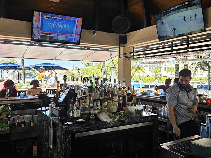 Boatyard's modern marina setting makes people-watching an Olympic sport - mega-yachts are just the opening act.