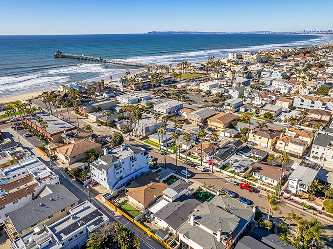 Imperial Beach's wide sandy shores stretch toward Mexico, offering miles of uncrowded beach for peaceful walks.
