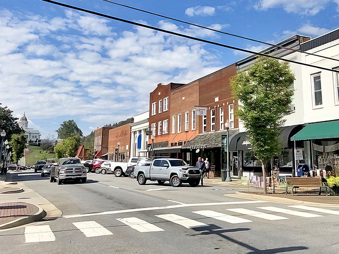 Sylva's hillside courthouse crowns this mountain town like a beacon of community pride and tradition.