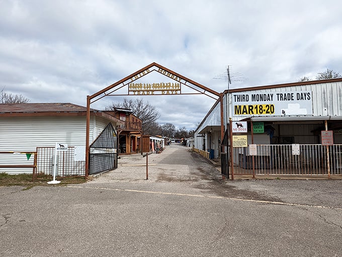 Third Monday Trade Days entrance looks like the gateway to a Western movie set, minus the tumbleweeds.