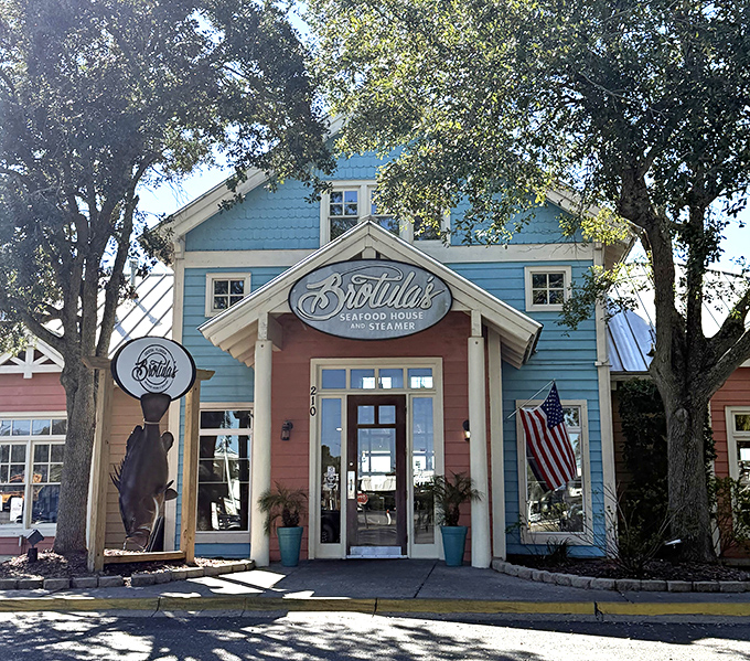 Blue and coral colors capture that coastal charm while promising fresh flavors that let great seafood shine.