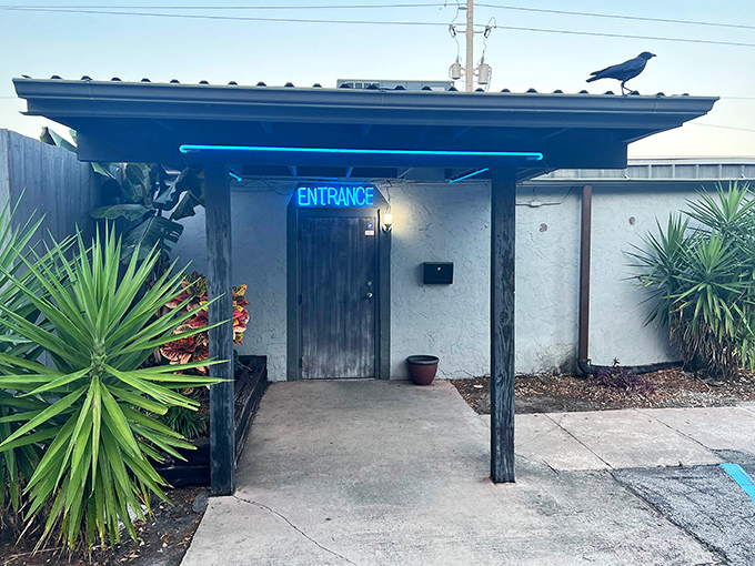 The no-frills entrance to Cattle Ranch says everything about their philosophy: focus on the beef, not the decor.