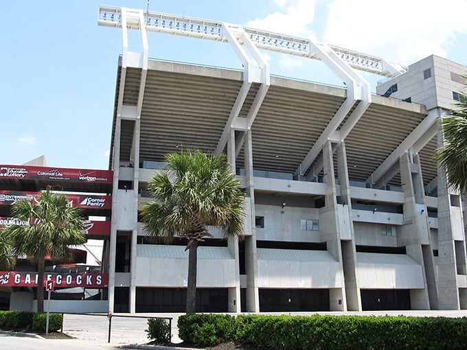 Williams-Brice Stadium represents Columbia's college-town energy. Retirement here means access to sporting events without the sporting goods-sized prices.