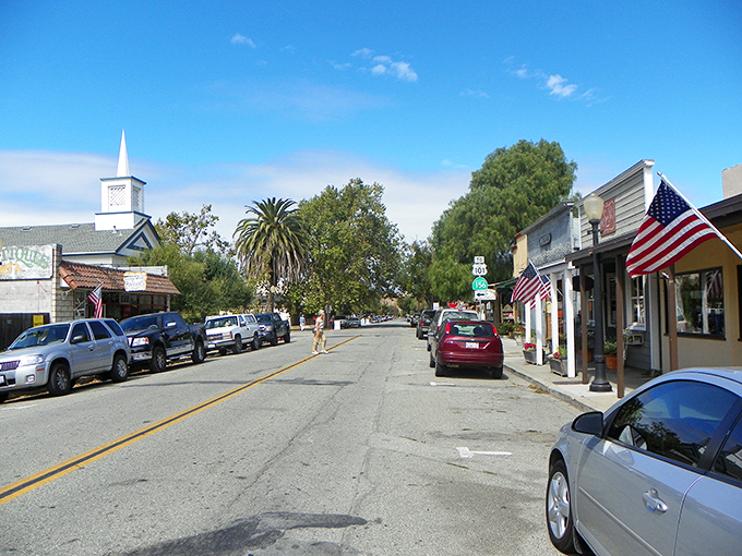 San Juan Bautista's mission tower reaches skyward, a spiritual landmark that's stood the test of time and earthquakes.