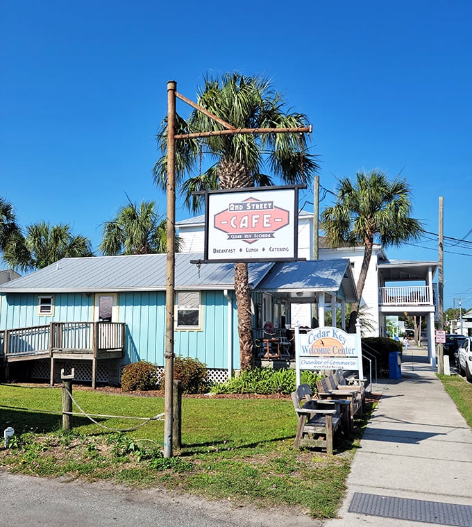 The 2nd Street Cafe isn't just a restaurant &ndash; it's Cedar Key's morning gathering spot where coffee comes with a side of local gossip.