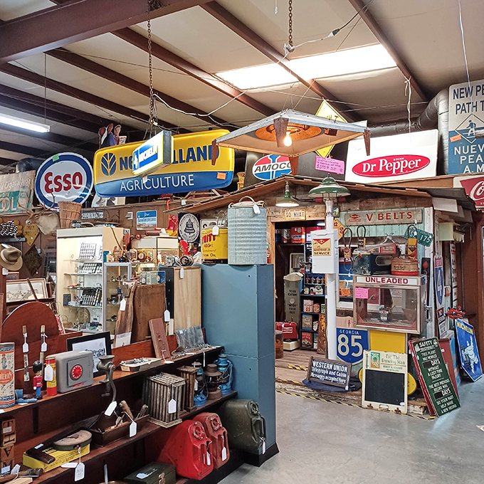 Gas station memorabilia from when service meant someone actually pumped your gas, checked your oil, and cleaned your windshield without an extra charge.