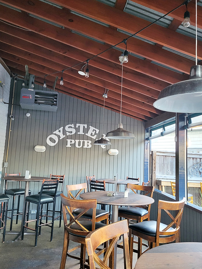 The "Oyster Pub" section offers a more intimate setting for bivalve worship. Where oyster skeptics become converts and converts become evangelists.