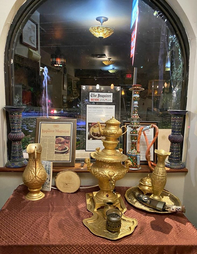 This isn't just decoration&mdash;it's cultural heritage on display. The antique samovar and brass pieces tell stories of Persian hospitality through the ages.