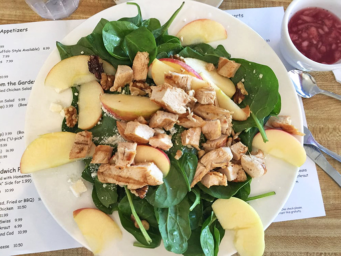 A salad that actually makes you forget you're eating healthy, with apples and chicken conspiring to delight your taste buds.