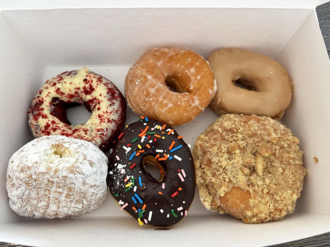 A box of donuts is like a treasure chest for grown-ups. Each one a different personality, all equally welcome at the breakfast table.