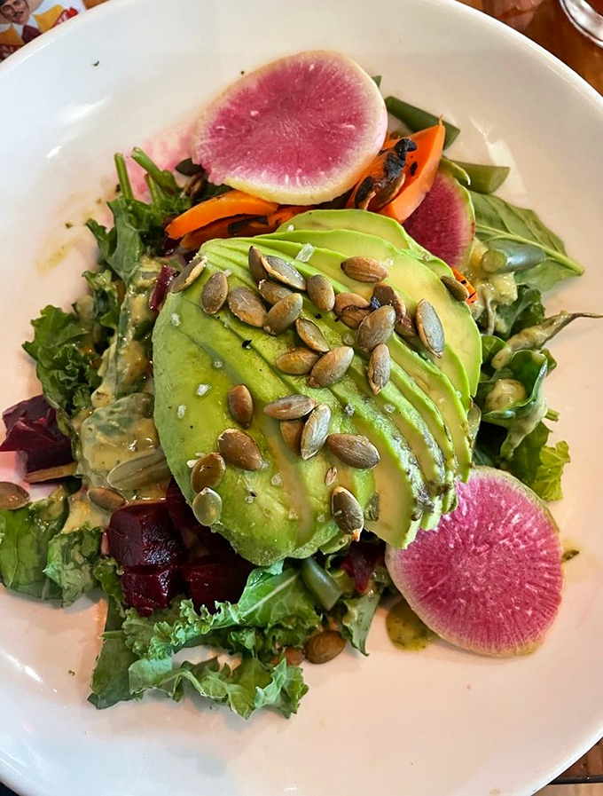 A salad that makes eating your vegetables feel like cheating. Those watermelon radishes are nature's candy.