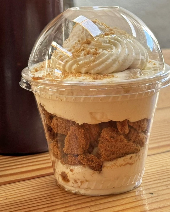 Layers of comfort in a cup. This banana pudding with vanilla wafers and whipped cream is childhood nostalgia with grown-up execution.