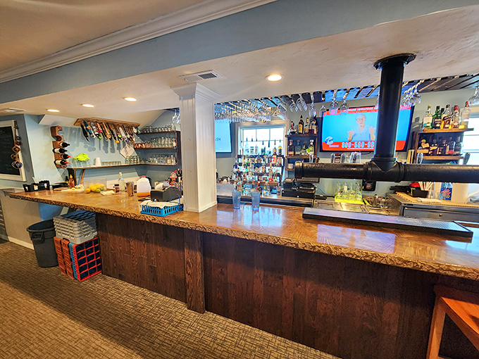 Behind this bar is where vacation mode officially begins &ndash; one perfectly mixed coastal cocktail at a time.