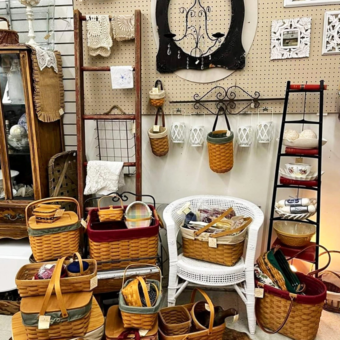 Baskets upon baskets upon baskets. These woven wonders once carried picnics and laundry, now they carry the torch for handcrafted household items.
