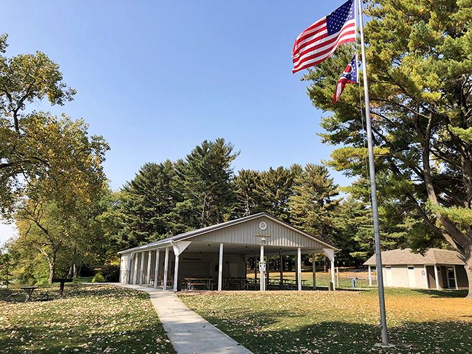 This pavilion has witnessed countless family reunions, picnics, and the inevitable "who brought the potato salad?" conversations over the years.