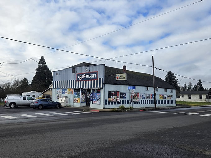 Bill's Market stands as a testament to when neighborhood grocers were the social hubs of small-town America, their facades plastered with community notices.