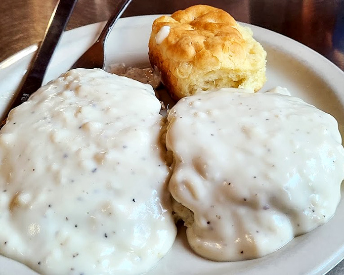 Biscuits and gravy that don't just stick to your ribs&mdash;they move in, unpack, and send change-of-address cards to your arteries.
