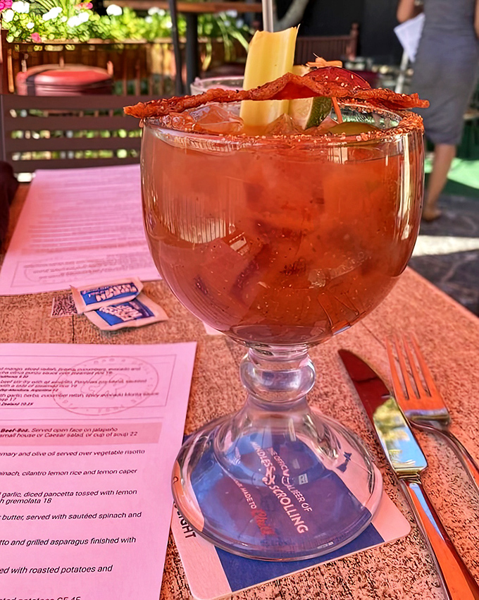 A Bloody Mary garnished with what appears to be half the garden. The cocktail that thinks it's a meal&mdash;and might be right.