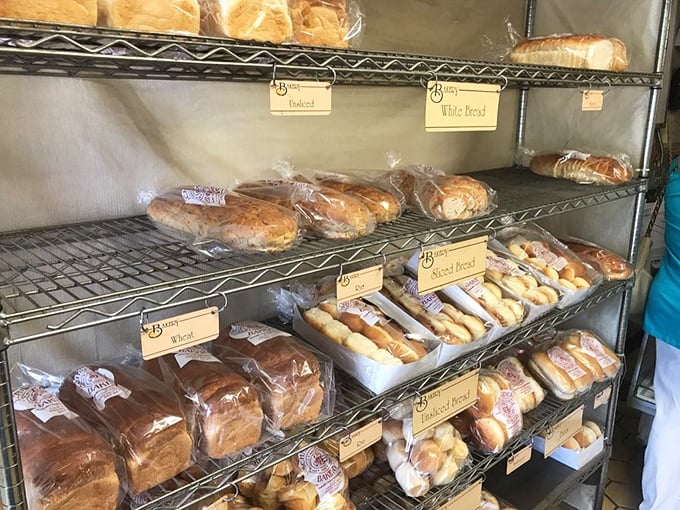 The bread shelves reveal Schneider's isn't just about sweet treats &ndash; those golden loaves promise sandwiches that will make your lunch hour something special.
