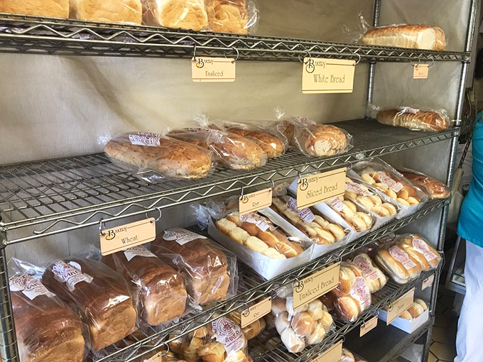 The bread shelves reveal Schneider's isn't just about sweet treats &ndash; those golden loaves promise sandwiches that will make your lunch hour something special.