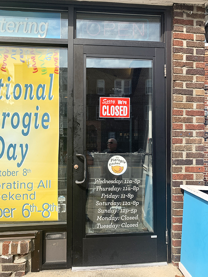 These humble hours posted on glass remind you that good things are worth planning your day around.