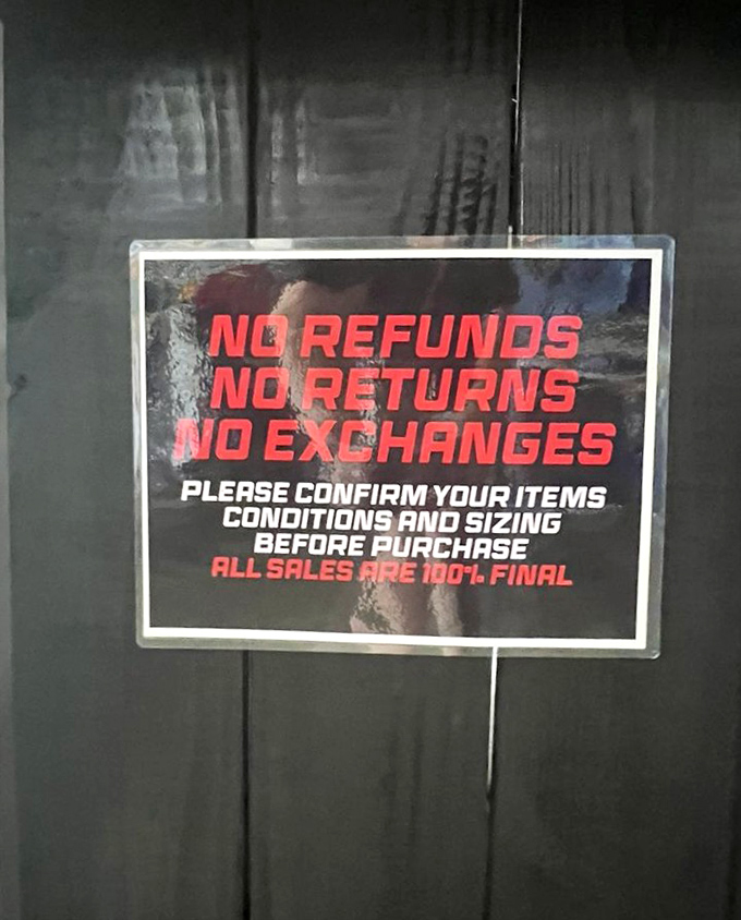 The only heartbreak you'll find here &ndash; a gentle reminder that in the world of thrifting, commitment is forever. Choose wisely!