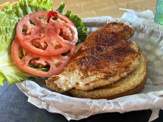 The Cajun Chicken Sandwich brings just enough heat to wake up your taste buds without sending them into panic mode.