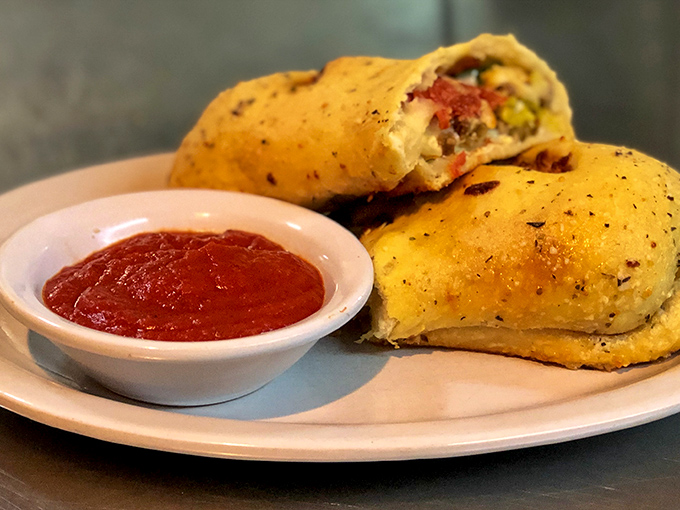 Stuffed with flavor, wrapped in satisfaction. This calzone isn't just filled with cheese&mdash;it's packed with homestyle goodness.