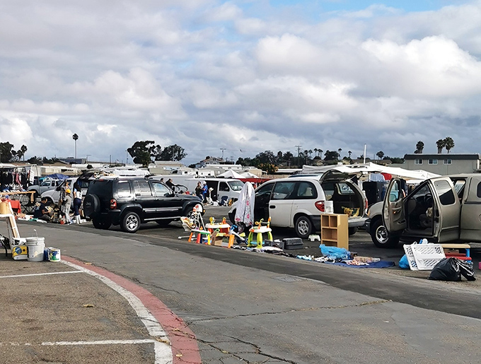 The vehicular version of swap meet shopping—where sellers transform SUVs and pickup trucks into impromptu boutiques of possibility.