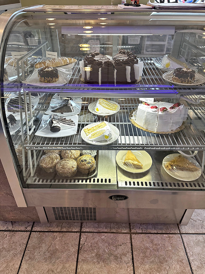 The dessert case&mdash;where willpower goes to die and "I'll just have coffee" turns into "Well, maybe just a small slice."