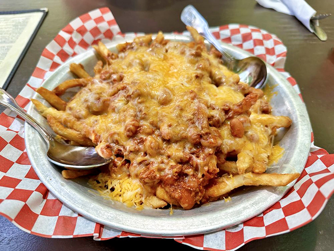 Comfort food elevated: These chili cheese fries aren't just indulgent&mdash;they're a mountain of melty goodness that makes you question why you ever ate vegetables.