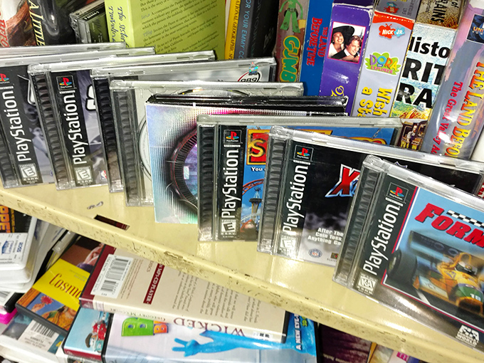 Nostalgia lives in these media sections - remember when entertainment came in physical cases and boxes?