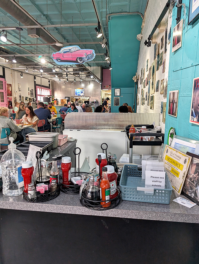 Behind this counter, breakfast magic happens with the precision of a Swiss watch and the soul of a Pittsburgh Steeler.