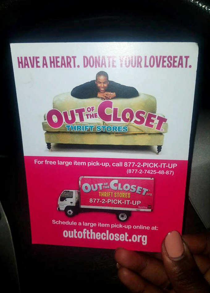 Their clever donation campaign proves that wordplay and philanthropy make perfect partners&mdash;your old loveseat could find a new loving home.
