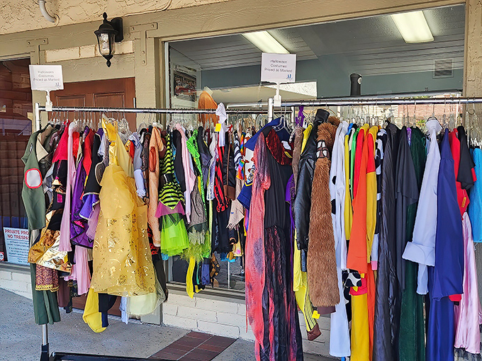 Halloween in July? The costume rack stands ready for your next theme party or that theater kid in your life who "just needs a few things."