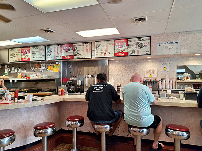The menu boards tell the story of Lou's priorities&mdash;straightforward food without pretense. No avocado toast or small plates in sight.