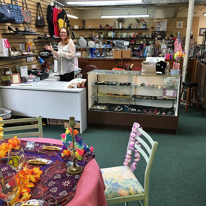 The checkout counter doubles as a jewelry showcase, where vintage brooches and necklaces make accessory enthusiasts weak at the knees.