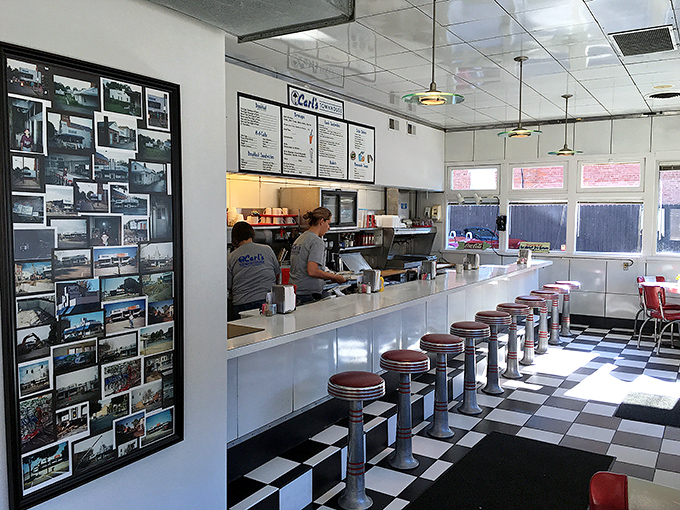 That row of counter stools isn't just functional&mdash;it's a front-row seat to the culinary theater where breakfast dreams are made real.